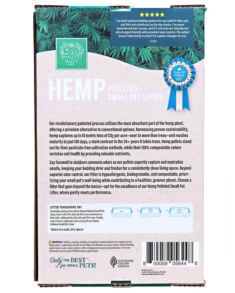 Hemp Pelleted Small Pet Litter - Small Pet Select U.S.
