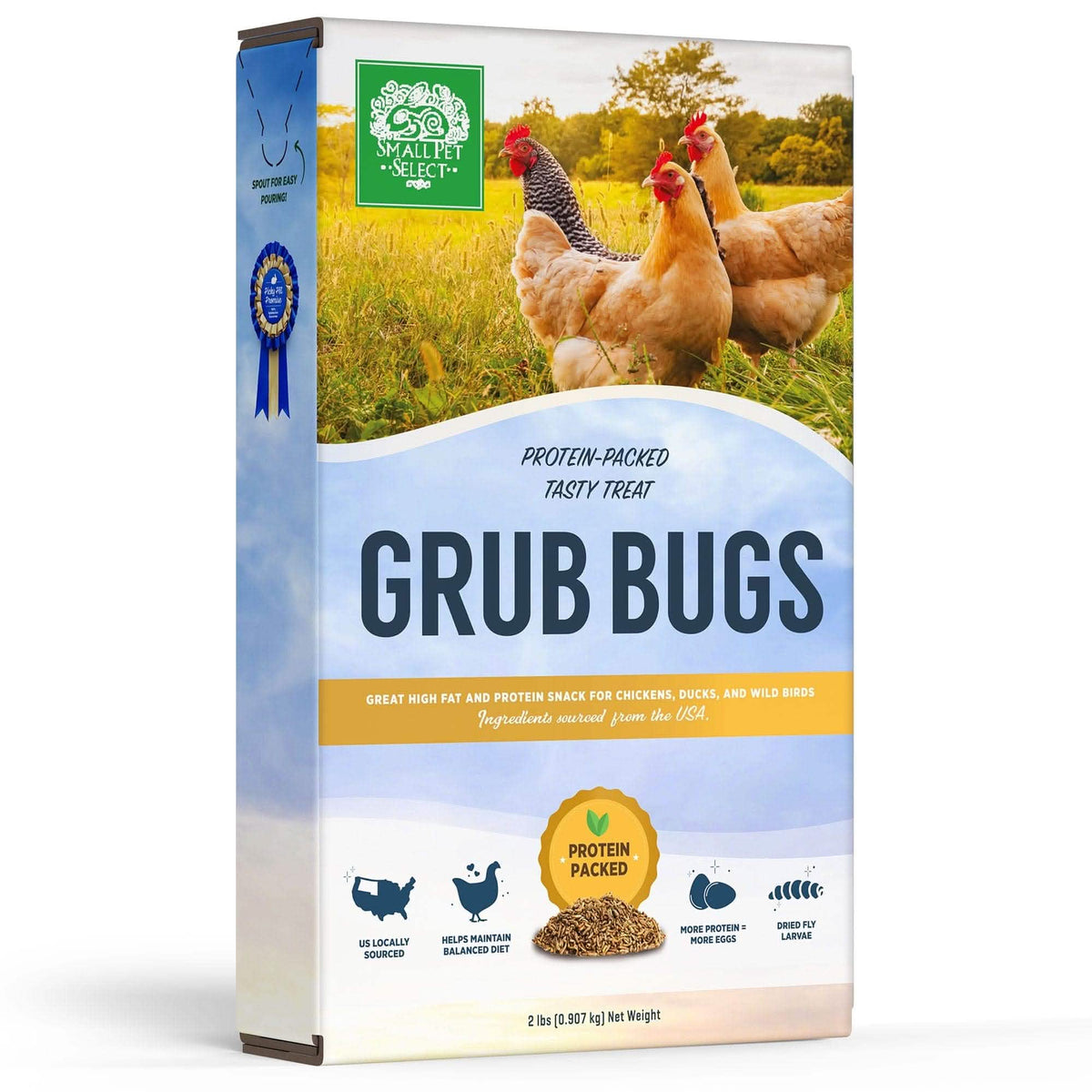 Chicken Grub Bugs - 100% All-Natural - Small Pet Select U.S.