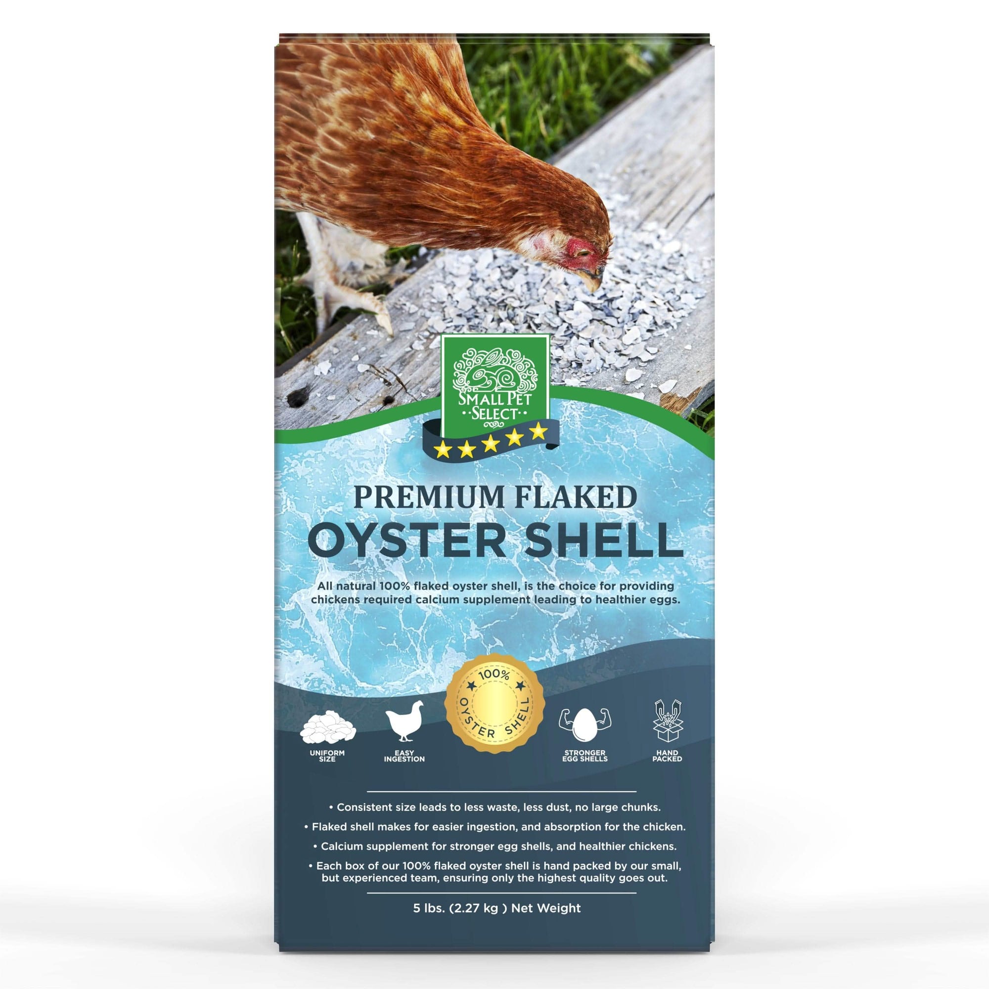 100% Premium Flaked Oyster Shell - Small Pet Select U.S.