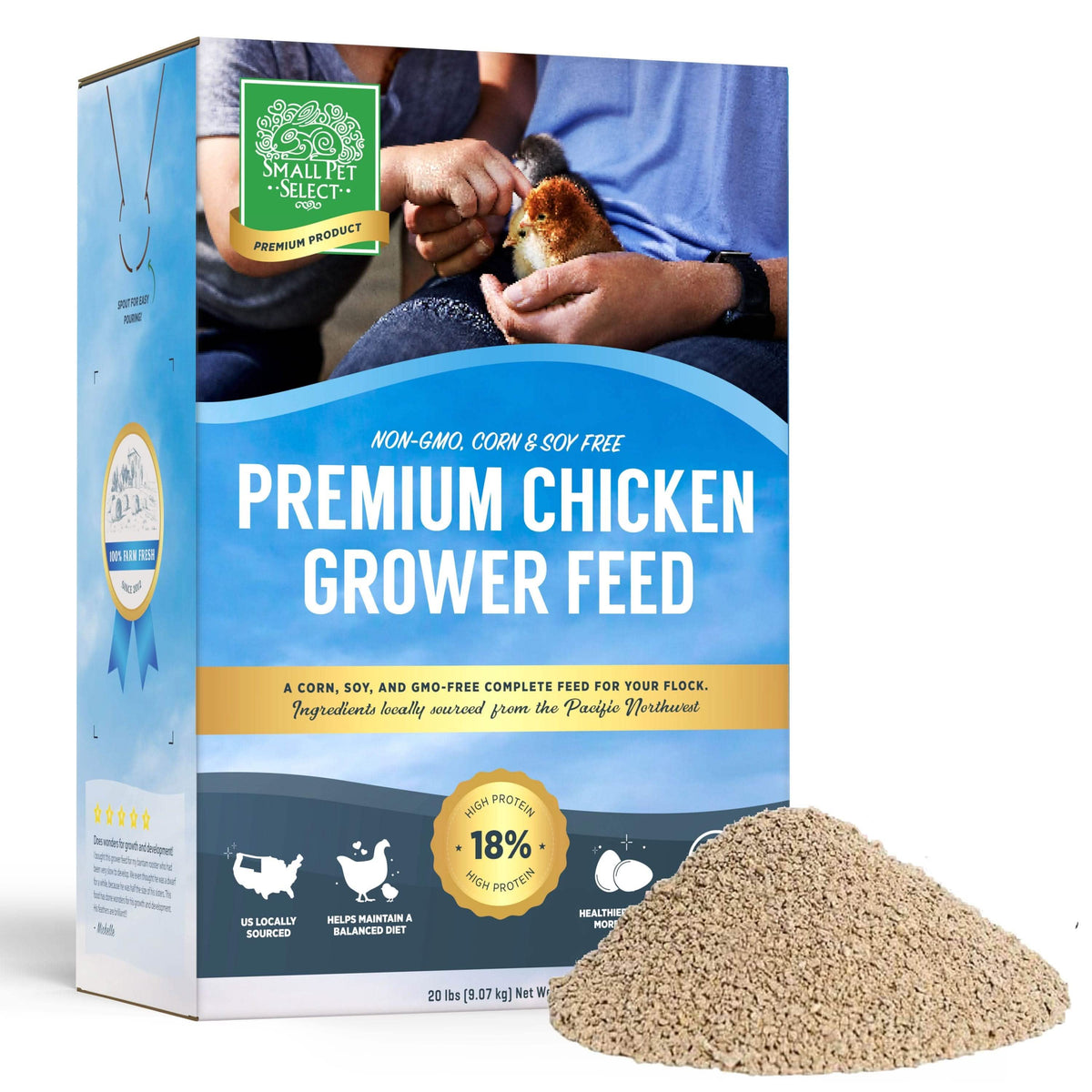 Non-GMO Chicken Grower Feed – Balanced Nutrients for Pullets – Small ...