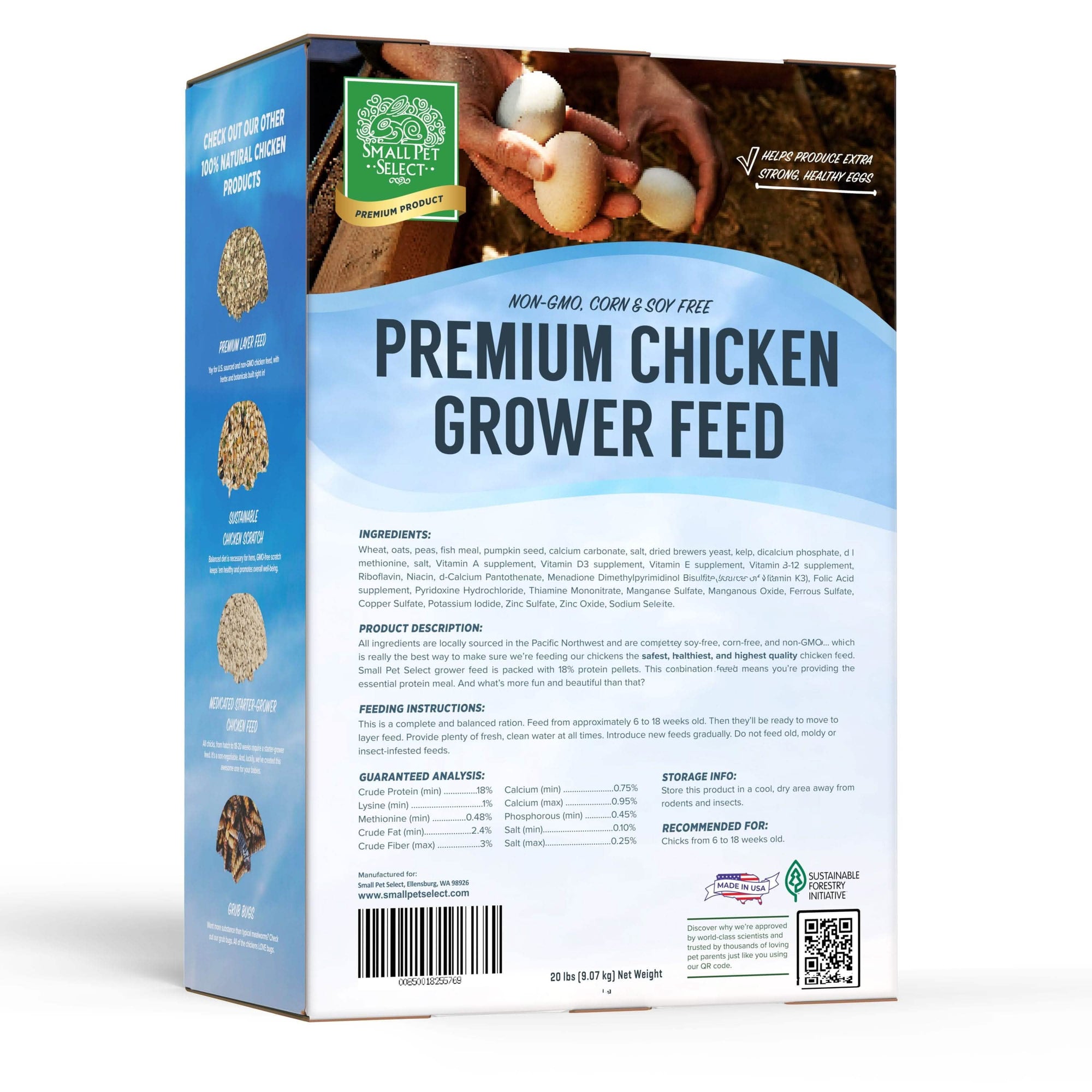 Chicken Grower Feed - Corn-Free, Soy-Free, Non-GMO - Small Pet Select U.S.